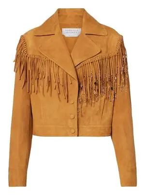 GABRIELA HEARST Gabriela Hearst Azra Embellished Fringed Suede Jacket