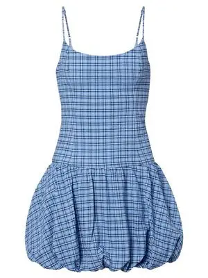 Faithfull The Brand Pelea Checked Cotton Minidress - Blue