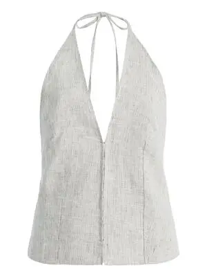 DEIJI STUDIOS Deiji Studios Close Striped Linen Halter Top