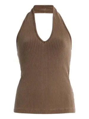 Citizens Of Humanity Thea Ribbed Halter Top - Brown