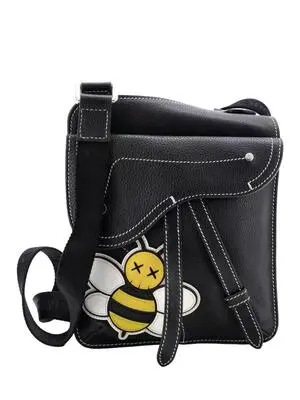 Dior Kaws Saddle Flat Messenger Bag - Black
