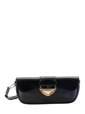 LOUIS VUITTON Montaigne Epi Leather Clutch Bag Black