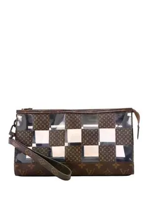 LOUIS VUITTON Standing Pouch Monogram Chess - Brown