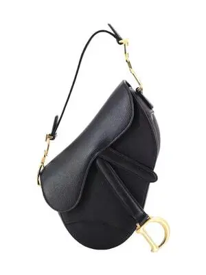 Dior Saddle Handbag Leather Mini Shoulder Bag - Black