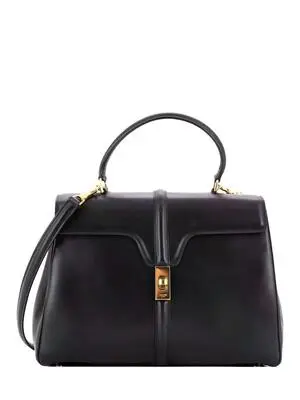 Celine 16 Top Handle Medium Satchel - Black