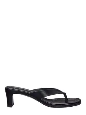 REFORMATION Jessie Block Heel Leather Sandal Black