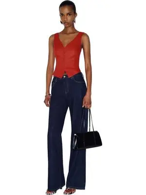 REFORMATION Indie Linen Top - Red