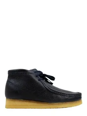 Clarks Wallabee Boot - Navy Blue Leath