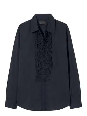 NILI LOTAN Nathael Ruffle Shirt - Midnight