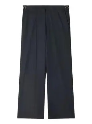 Sandro Wide-leg Wool Trousers With Buckles - Grey