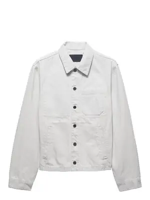 Prada Blouson Denim Jacket Turquoise