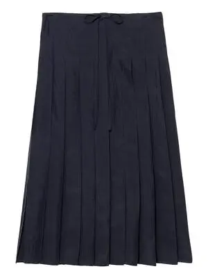 PRADA Silk Pleated Midi Skirt