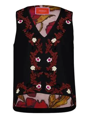 LA DOUBLEJ La DoubleJ La Scala Embroidered Jersey Top