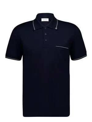 FERRAGAMO Navy Gancini Polo Shirt - Blue