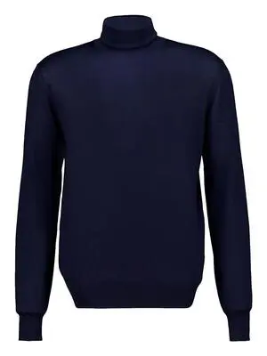 Saint Laurent Long-sleeve Wool-cashmere Turtleneck - Blue