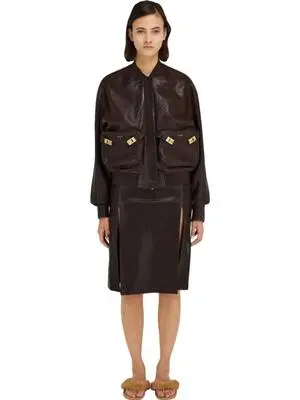 SALVATORE FERRAGAMO Midi Leather Skirt