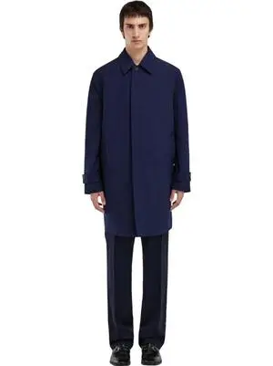 FERRAGAMO Cotton Blend Car Coat - Blue