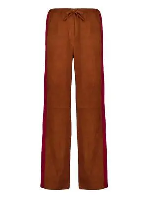 PAULA Suede Drawstring Trousers - Brown