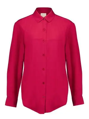 PAULA Ametista Red Dahlia Silk Shirt Red