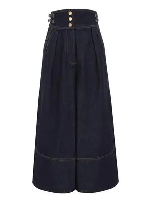 Zimmermann Night Sky Rebellion Denim Tailored Trousers - Blue
