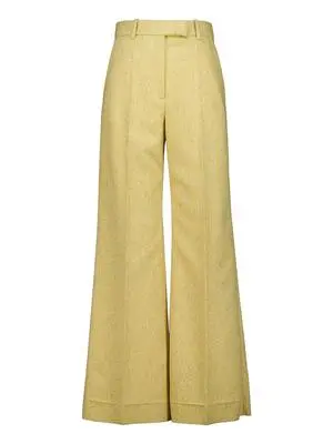 Valentino Garavani Virgin Wool Wide-leg Trousers - Yellow