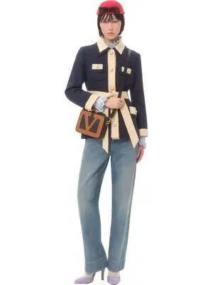 Valentino Garavani Belted Pea Coat - Blue
