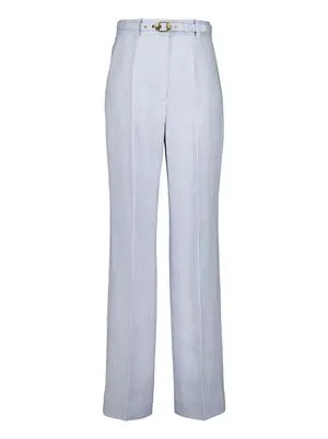 Zimmermann Pinstripe Linen Trousers - Blue