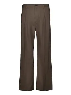 Marni Wool Wide-leg Trousers - Brown