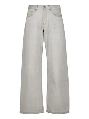 PALM ANGELS Palm Angels Light Loose Fit Jeans With Curved Logo