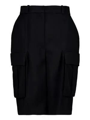 Balmain Wool Cargo Bermuda Shorts - Black