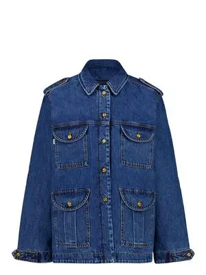 BLAZÉ MILANO Nariida Sapphire Sahariana Denim Jacket Blue