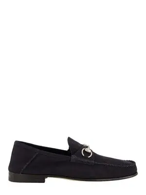 GUCCI Nabuk Leather Horsebit Moccasins