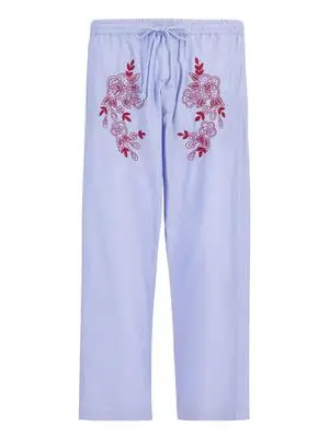 BAZISZT Floral Embroidered Pants