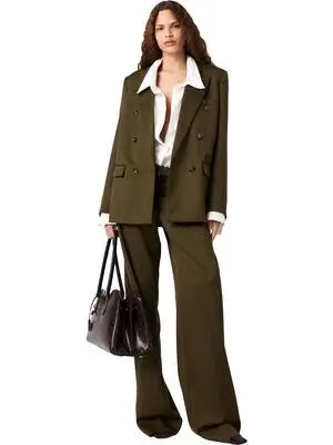 Stella McCartney Wool Pleated Trousers - Green