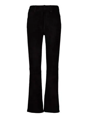 PAULA Zircon Black Suede Flared Pants Black