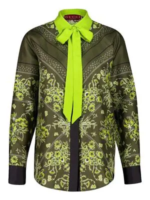 Gucci Floral Bandana Print Silk Shirt Multicolour
