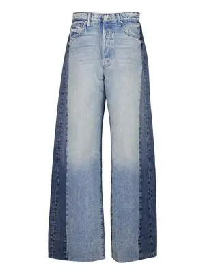MOTHER The Pipe Dream Button Sneak Fray Jeans - Blue