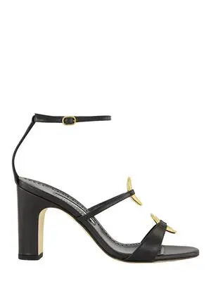 Manolo Blahnik Hisfahan Ankle Strap Sandals Black