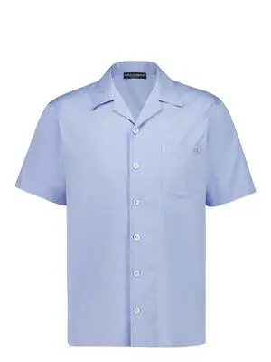 Dolce & Gabbana Celeste Short-sleeve Cotton Shirt - Blue