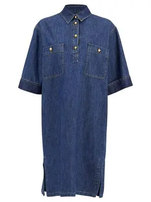 Pilcro Halter Denim Midi Shirt Dress In White - 37% Off | Editorialist