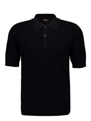 Balmain Monogram Knit Polo Shirt - Black