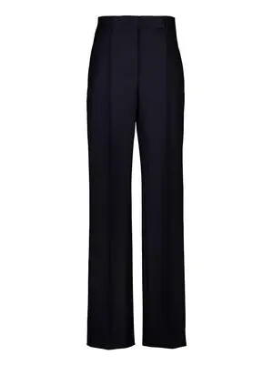 Prada Dark Straight-Leg Virgin Wool Trousers Blue