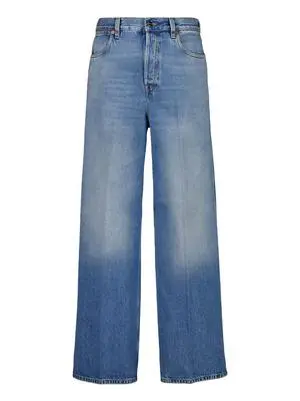 Gucci Light Stonewashed Denim Wide-leg Trousers - Blue