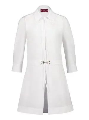 Gucci Shirt Dress With Horsebit Detail - White