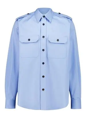 Alexander McQueen Jermyn St. Utility Cotton Shirt - Blue