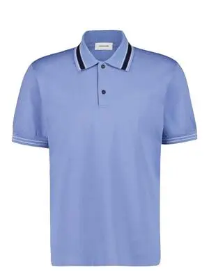 FERRAGAMO Light Cotton Piqué Polo Shirt - Blue
