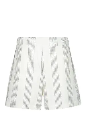 Commas Off-textured Stripe Resort Shorts - White