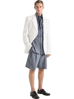 Givenchy Checked Double Pleat Bermuda Shorts - Blue
