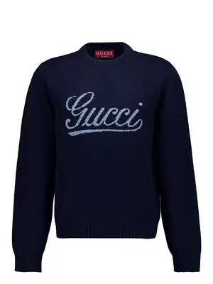 Gucci Logo Knit Jumper - Blue