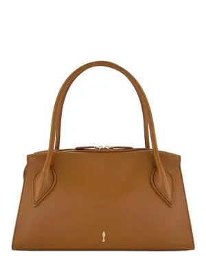 CHRISTIAN LOUBOUTIN Venus Medium Calf Leather Shoulder Bag Brown